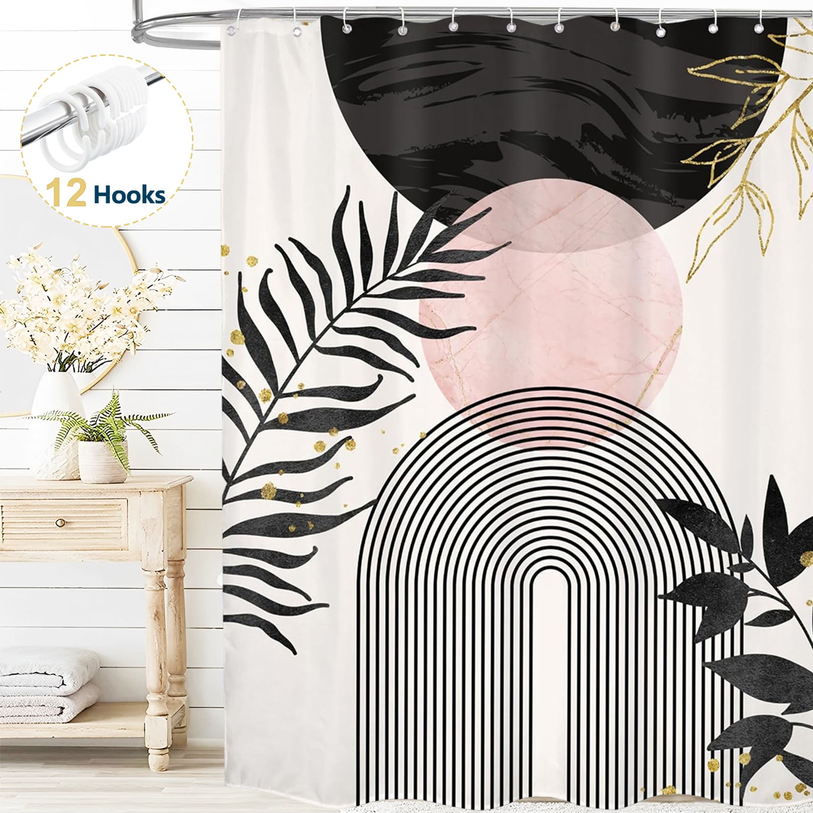 Click here for Dznils Boho Shower Curtain With Hooks  Modern Abst... prices