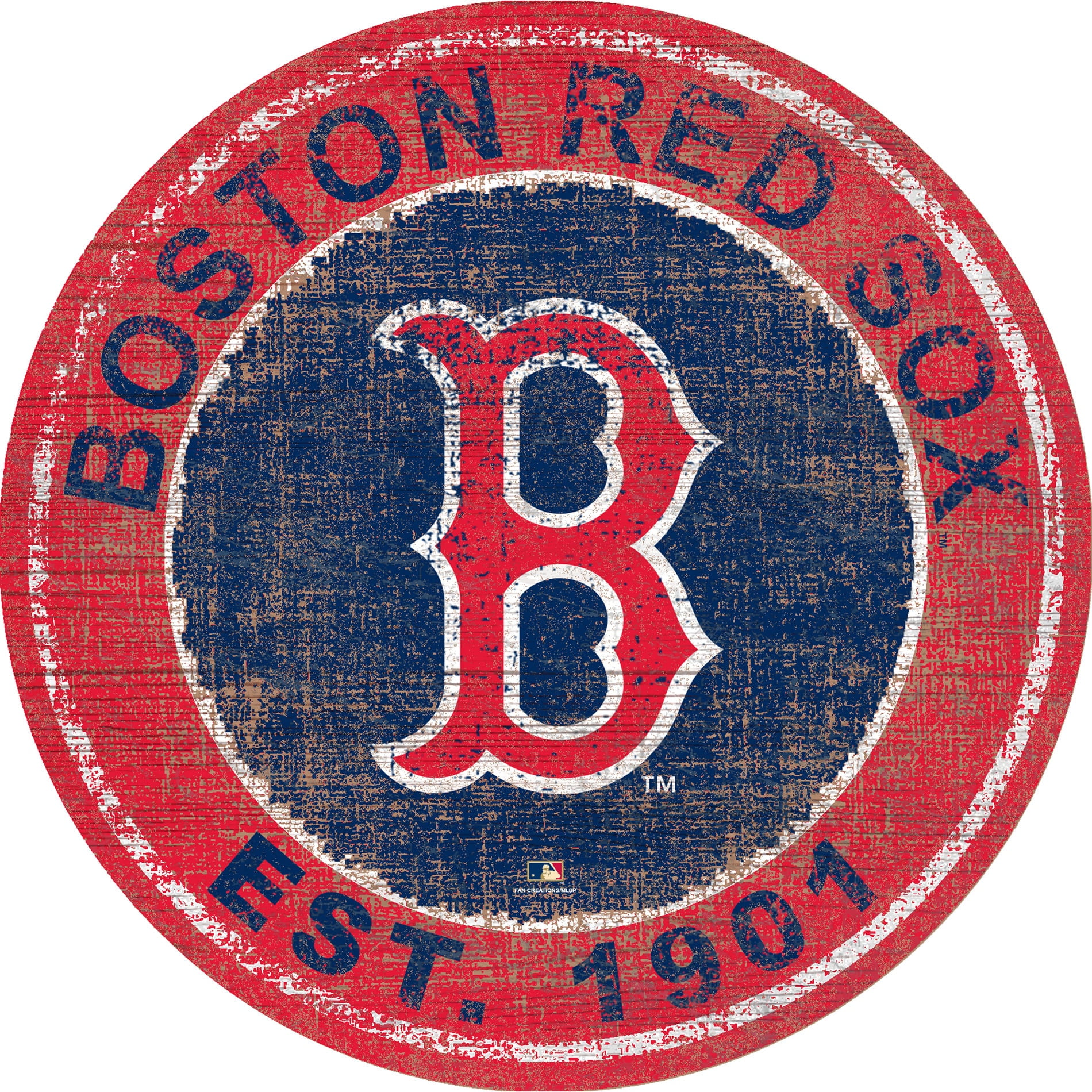 Boston Red Sox 24'' Round Heritage Logo Sign - Walmart.com