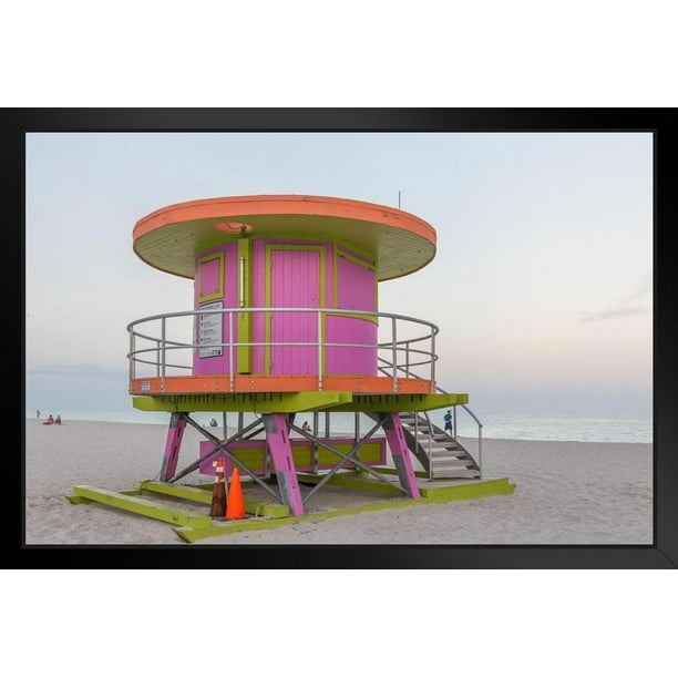 Pink Lifeguard Tower at Miami Beach Photo Photograph Art Print Stand or ...