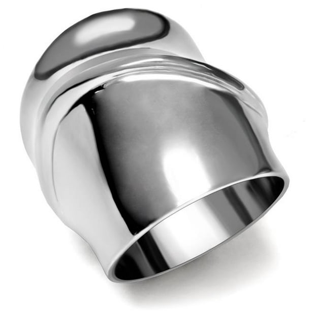 Alamode TK036-9 Women High Polished Stainless Steel Ring with No Stone ...