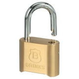 Brinks Solid Brass 50mm Resettable Combination Padlock with 1in Shackle ...