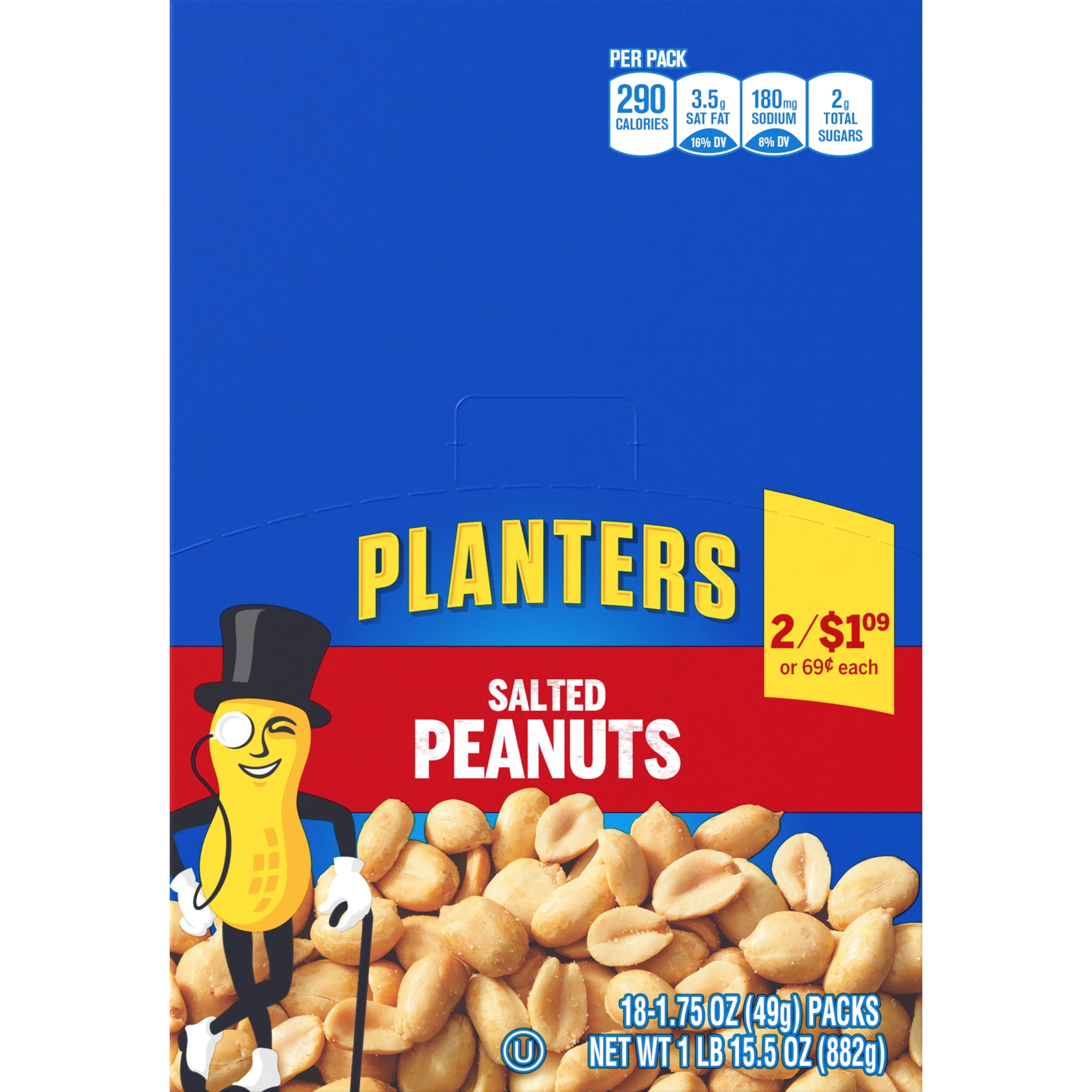 Buy Planters Salted Peanuts, 18 ct Box, 1.75 oz Packs Online at Lowest ...