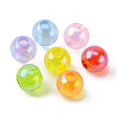 490Pcs 7 Colors Transparent Acrylic Beads AB Color Plated Round Mixed ...