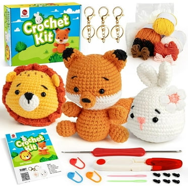 Beginners Crochet Kit, 2 Pack Cute Small Pot Kit for Beginers and ...