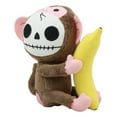 Ebros Small Furry Bones Skeleton Baby Monkey With Banana Plush Toy Doll ...