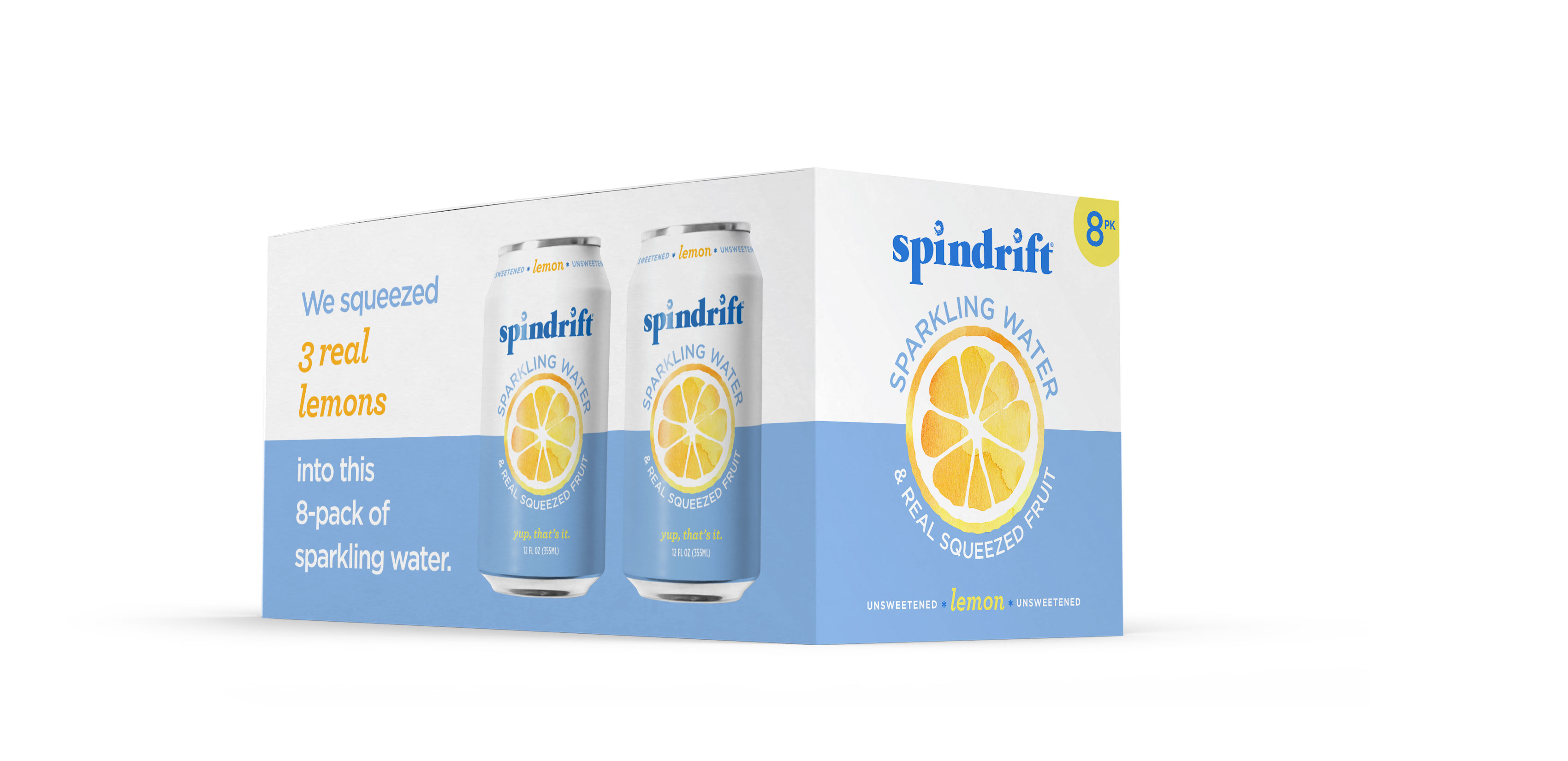 Spindrift Lemon Sparkling Water, 12 Fl. Oz., 8 Count - Walmart.com - Walmart.com