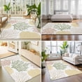 Coastal Ocean Coral Area Rugs 8x10ft Green Yellow Pink Theme Pattern ...