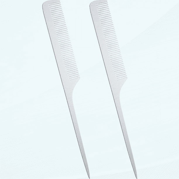 2 Pieces Metal Tail Combs Silver Rat Tail Hair Combs Fine Cutting Comb ...