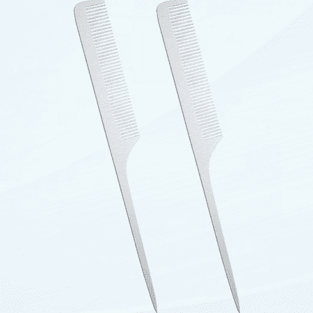 2 Pieces Metal Tail Combs Silver Rat Tail Hair Combs Fine Cutting Comb ...