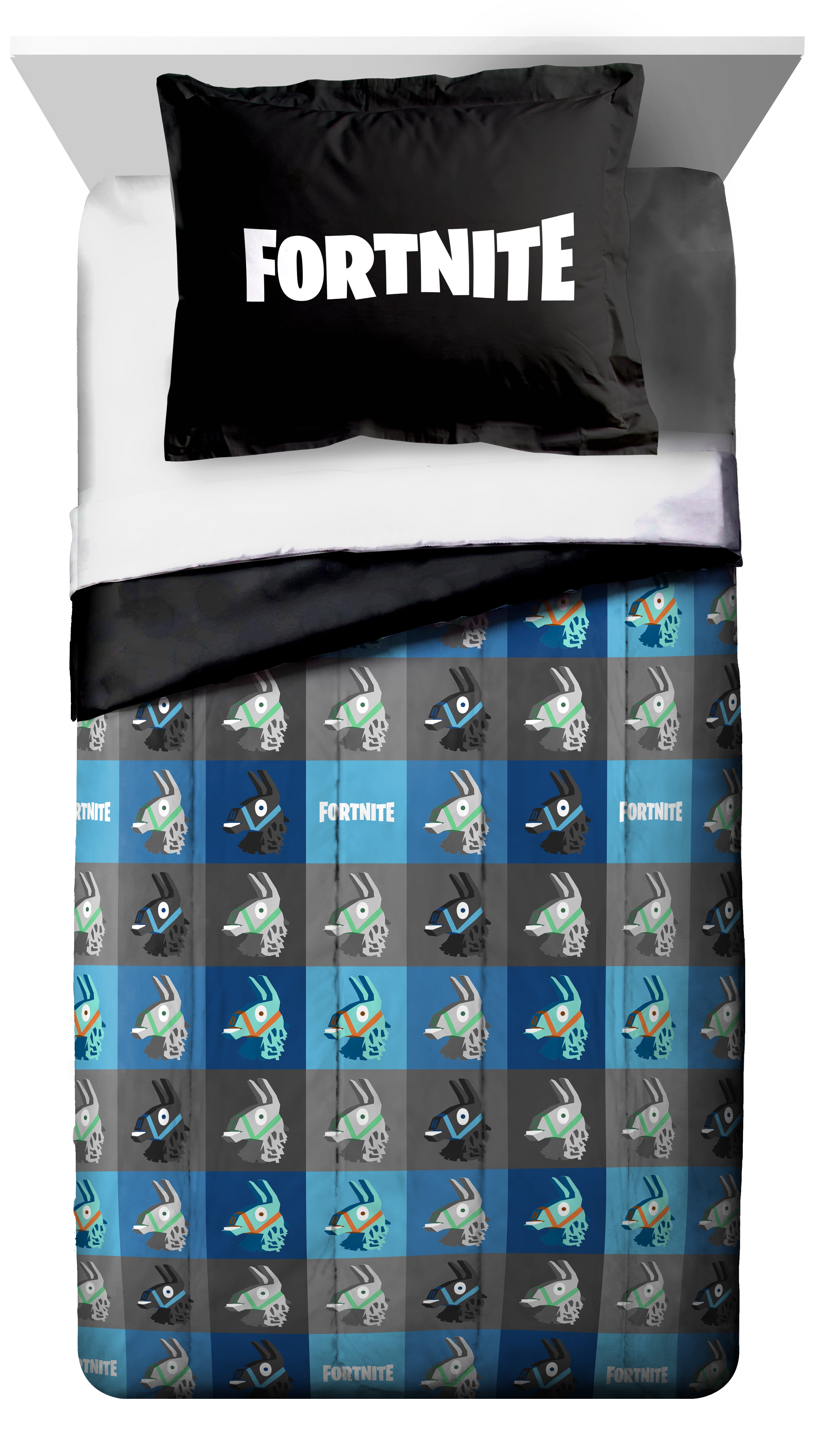 Fortnite Llama Warhol Blue Twin/Full Comforter, Gaming Bedding ...