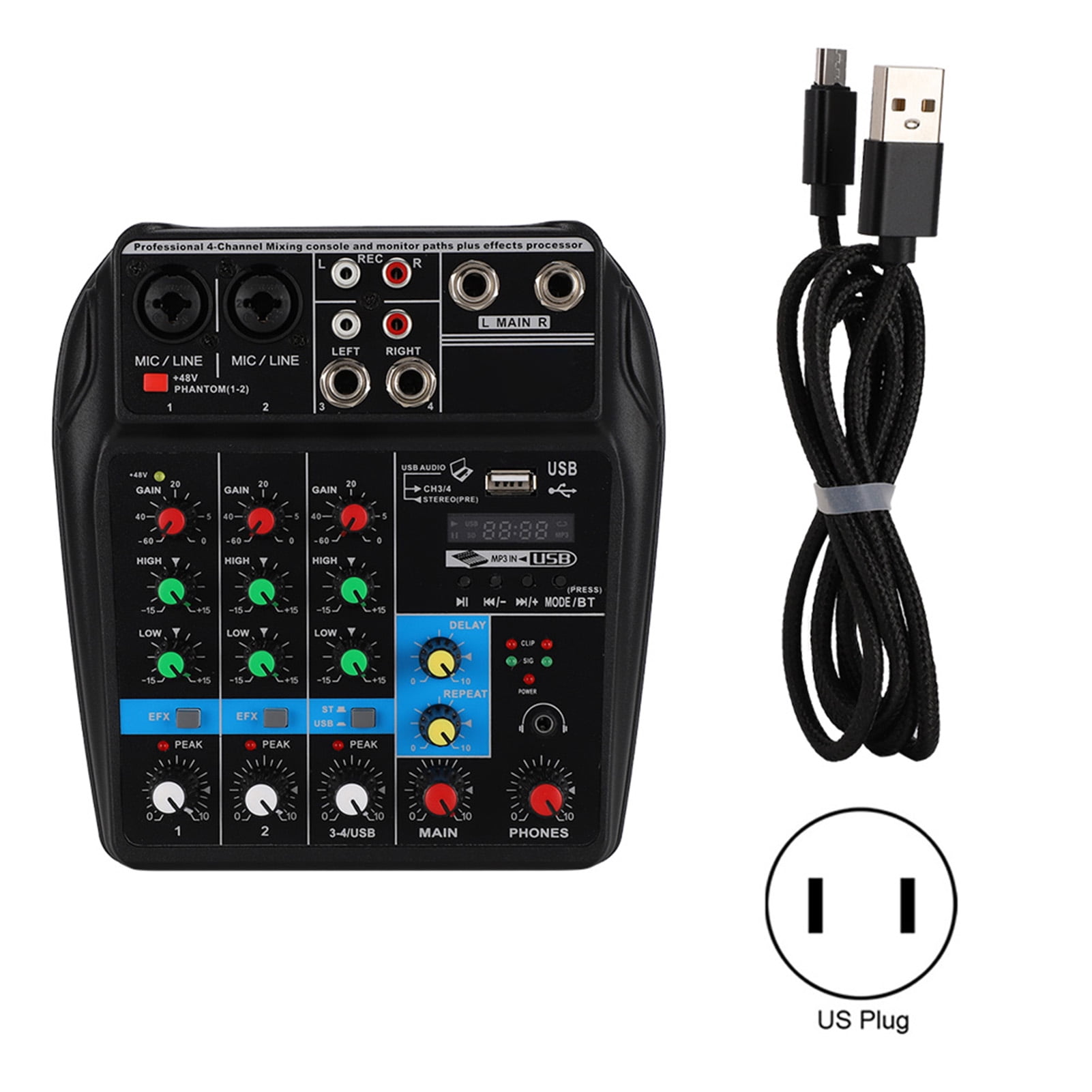 Mezclador, Mini USB Bluetooth Sonido Pequeño Mezclador Tarjeta de ...