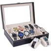 Ktaxon PU Leather Wrist Watch Display Box with 10 Compartments for ...