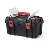 Hyper Tough 19-inch Toolbox, Plastic Tool and Hardware Storage, Black ...
