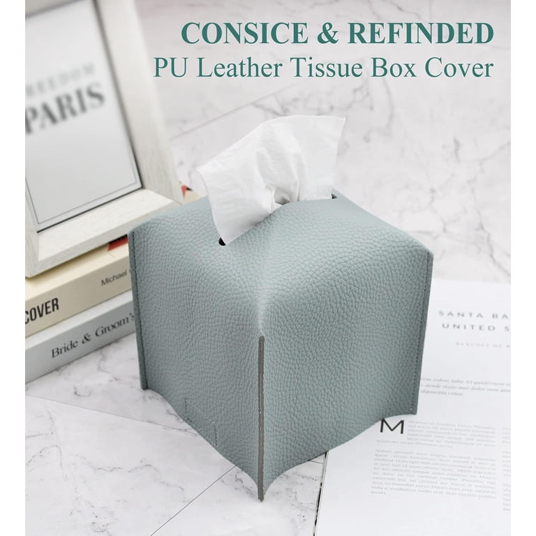 Black Tissue Box GORESE PU Leather Tissue Box Cover | Square Cube ...