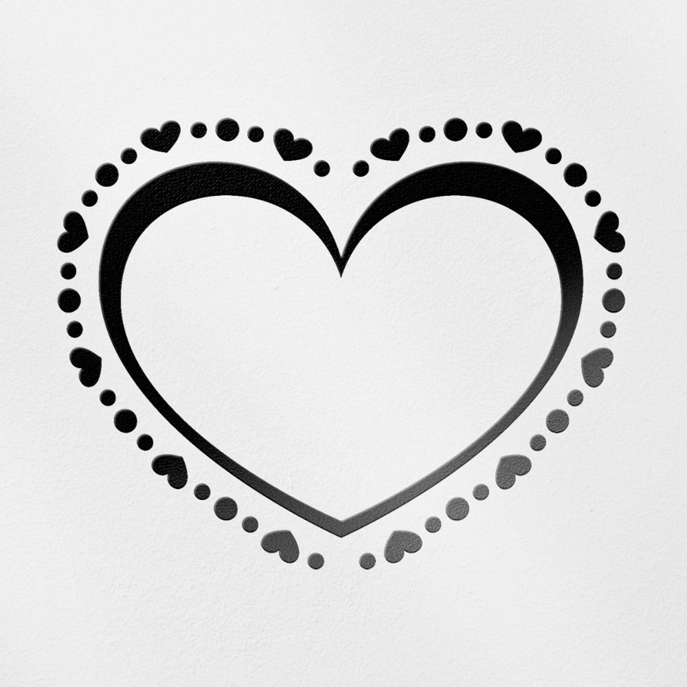 Transparent Decal Stickers Of Arrow Hearts Frames (Black) Premium ...