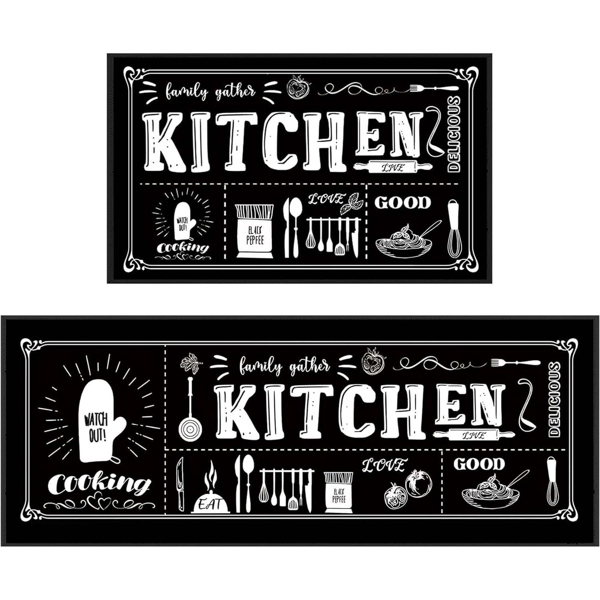 Click here for 6j4jcfay Kitchen Utensils Rugs Black Kitchen Mats... prices