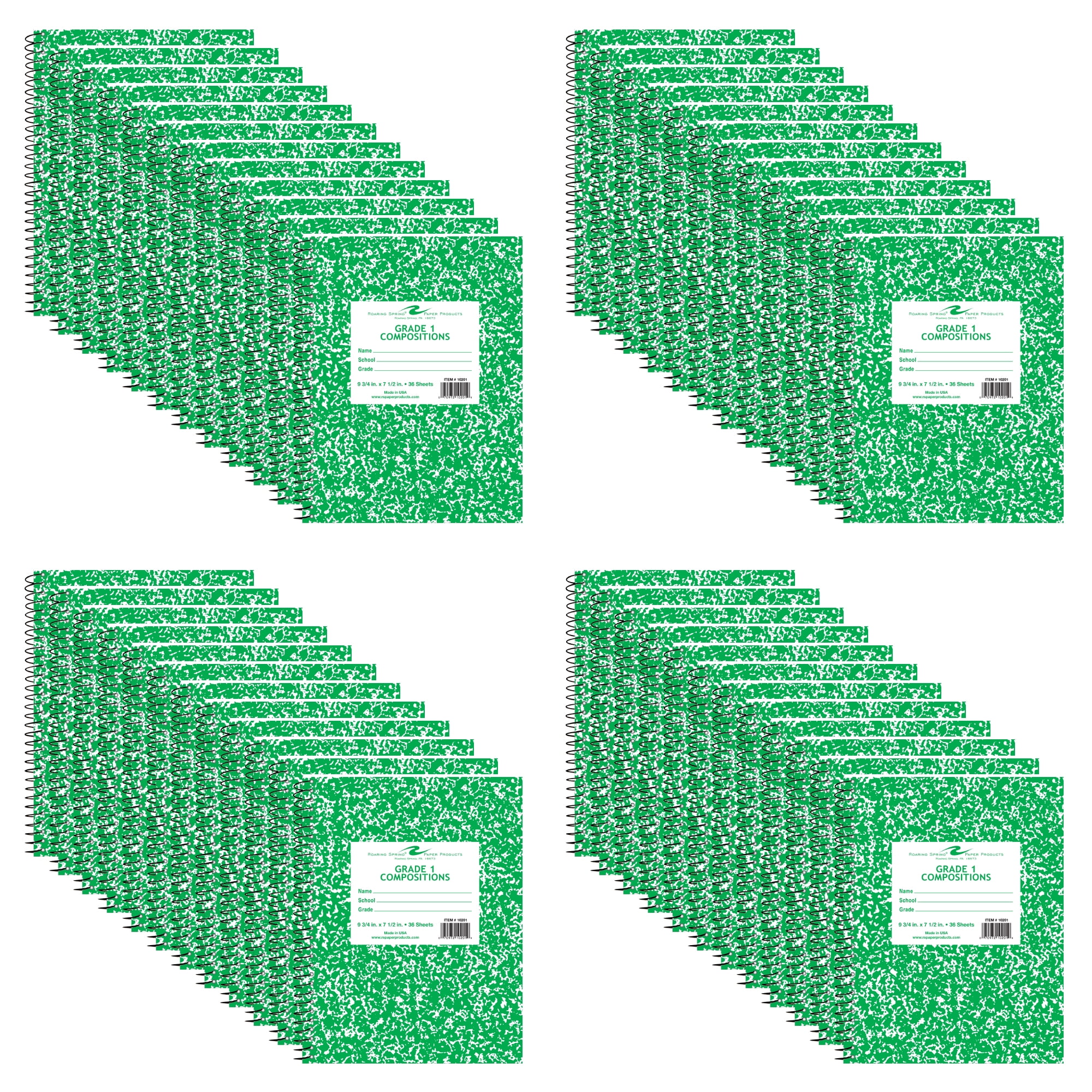 Roaring Spring Composition Notebook, Wirebound Spiral, Grade 2 Ruled ...