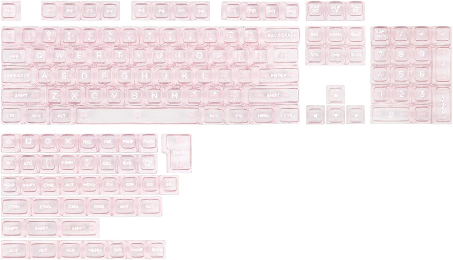 AIR-Transparent PC Keycaps Set, 146 Keys SA-like Profile ANSI ISO ...