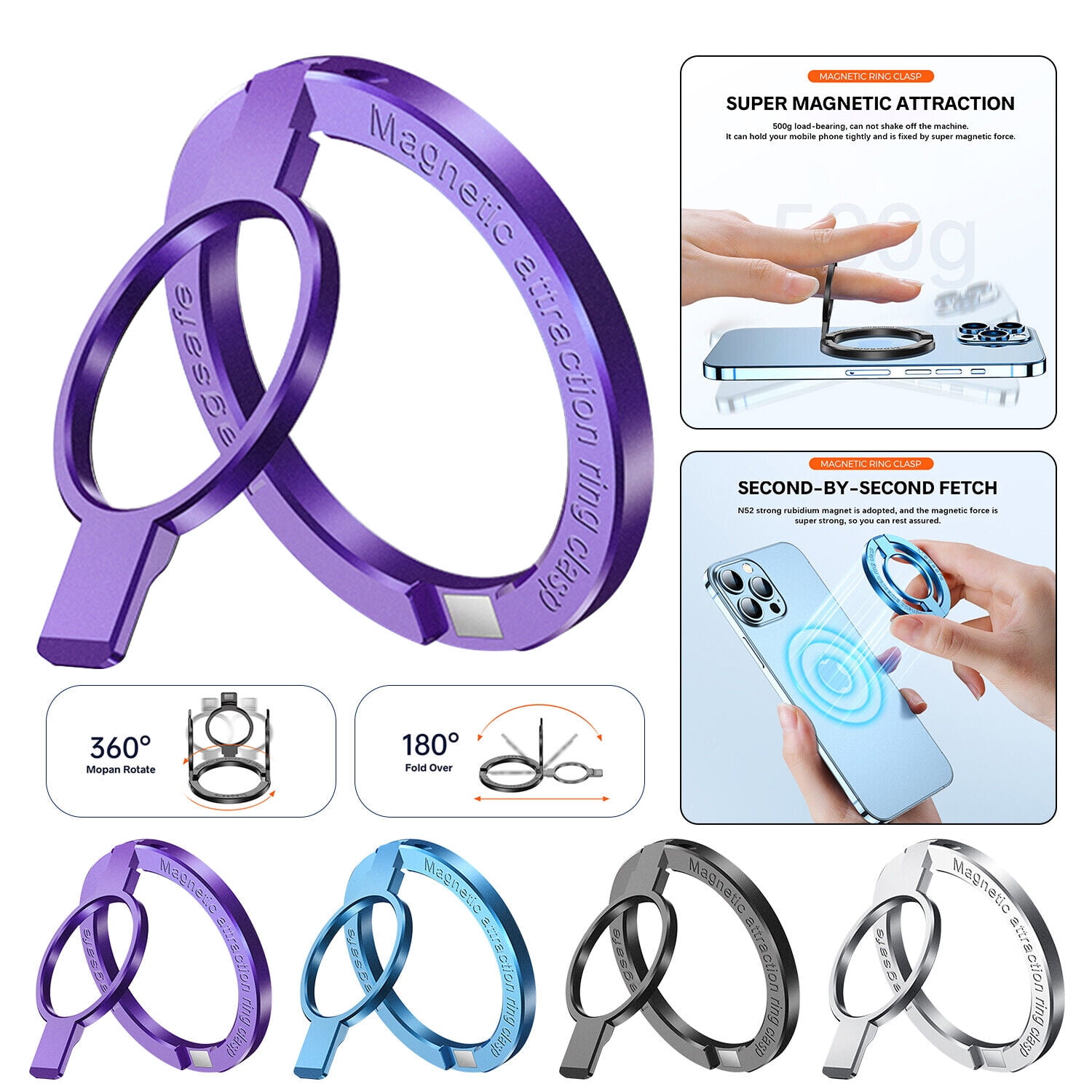 Magnetic Phone Ring Holder for iPhone 14 13 12 MagSafe Accessories ...