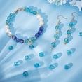 1 Box Luminous Handmade Gold Sand Lampwork Beads Round Deep Sky Blue ...