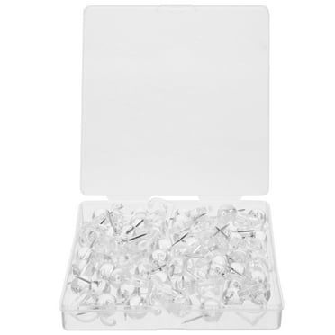 50 PCS Clear Push Pins, Office Supplies Clear Thumb Tacks for Wall ...