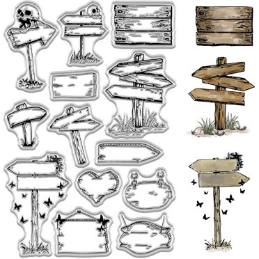 LELE LIFE 6 Sheets Vintage Clear Stamps, Retro Rubber Stamps ...