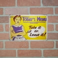 Retro Funny Metal Today's Menu Take It Leave It Wall Sign Vintage Cafe ...