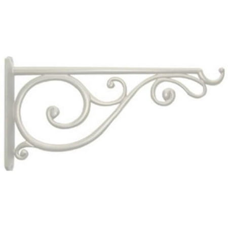 85014 14 in. White Victorian Scroll Cast Aluminum Hanging Plant Bracket ...