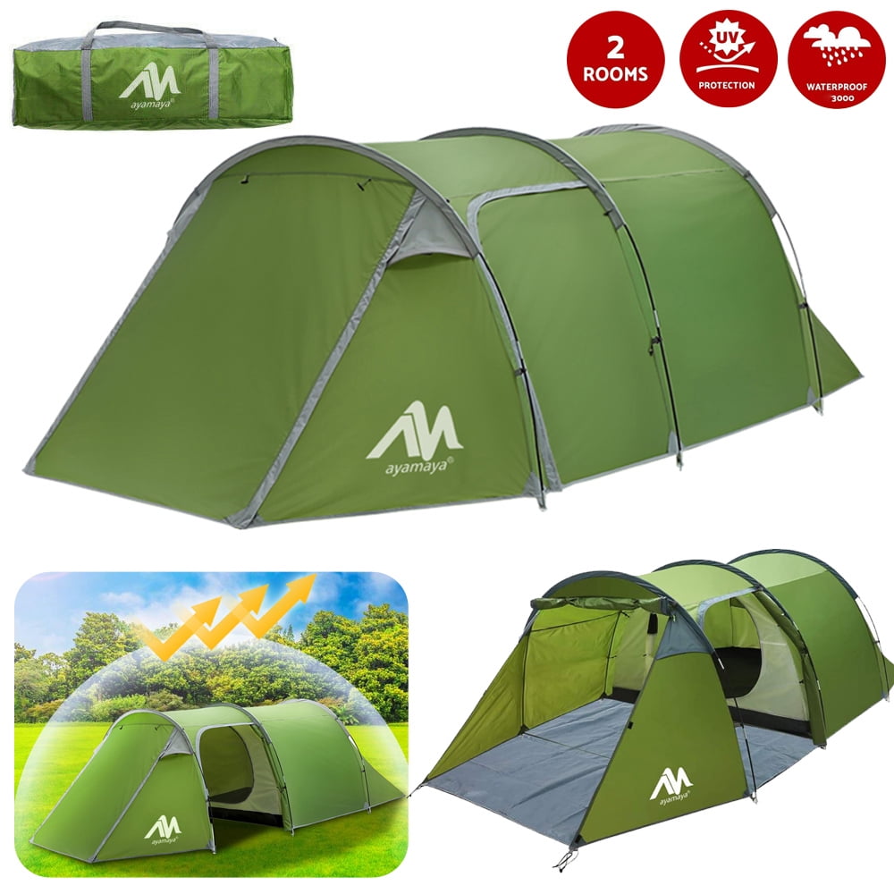 HOMEYA 3-4 Person Dome Camping Tent With Vestibule, 2 Room, Double ...