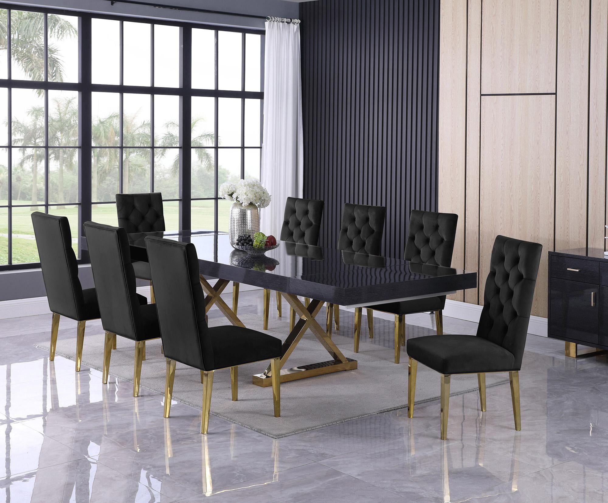 Grey Oak Lacquer Extendable Dining Table Set 9 Excel Capri 995-T ...