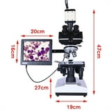 9inch LCD Professional Lab Biological HD Trinocular Microscope Zoom ...