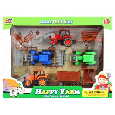 Case IH 1:64 Scale 4 Piece Farm Set includes Tractor with Loader ...