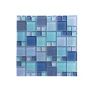 Bahamas Light Blue Mix Glass Tile Pool Tile and Wall Tile and Deco 12in ...