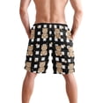 Checkerboard Bear Stars Cute Men's Swim Trunks Beach Shorts Bathing ...