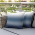2 Pack Outdoor Waterproof Throw Pillow Covers,Abstract Gradient Blue ...