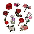 Dcomlko 11pc Rose And Flower Floral Collar Sew Patch Applique Badge