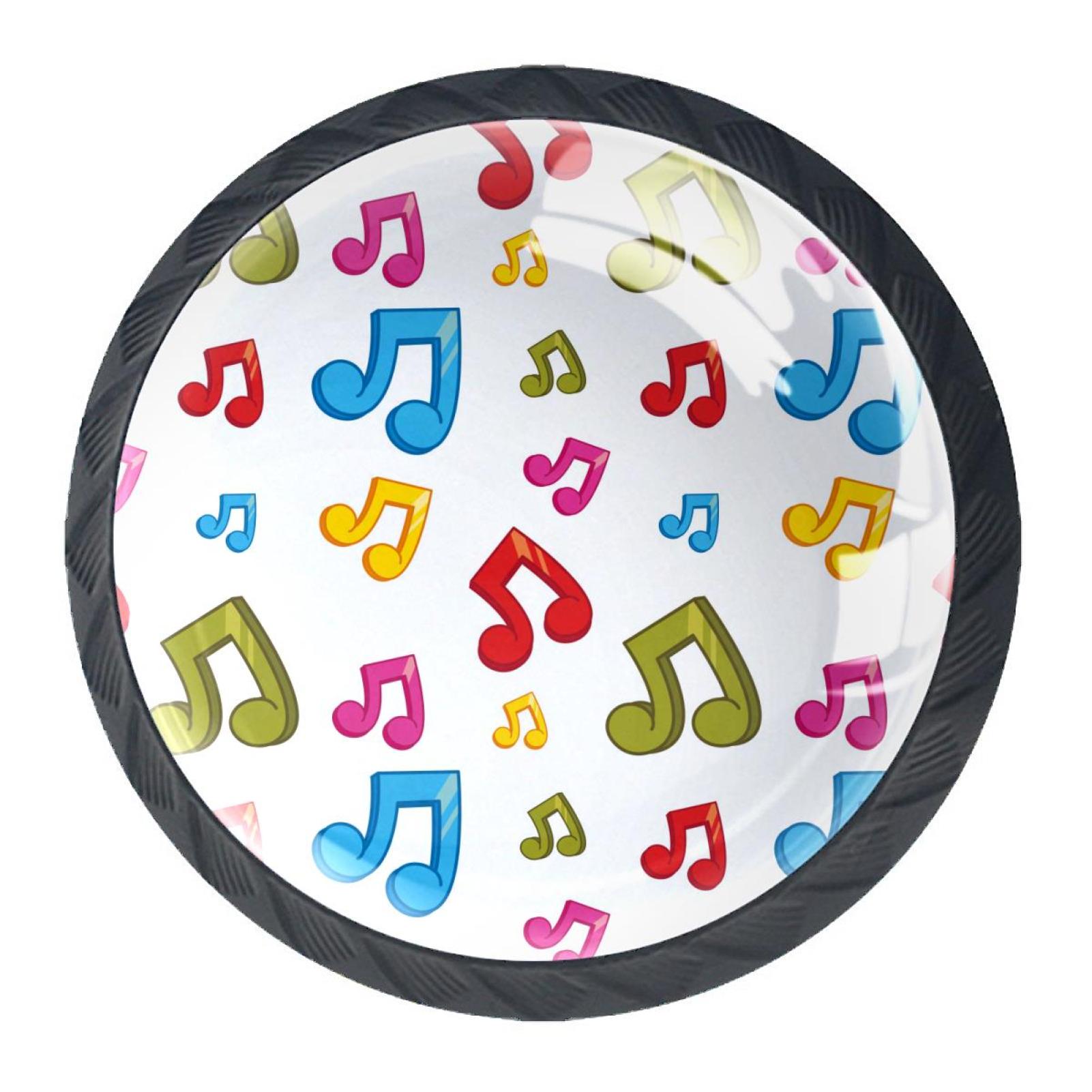 4 Pcs Colorful Music Notes Knobs for Kitchen Cabinet Cupboard Dresser ...