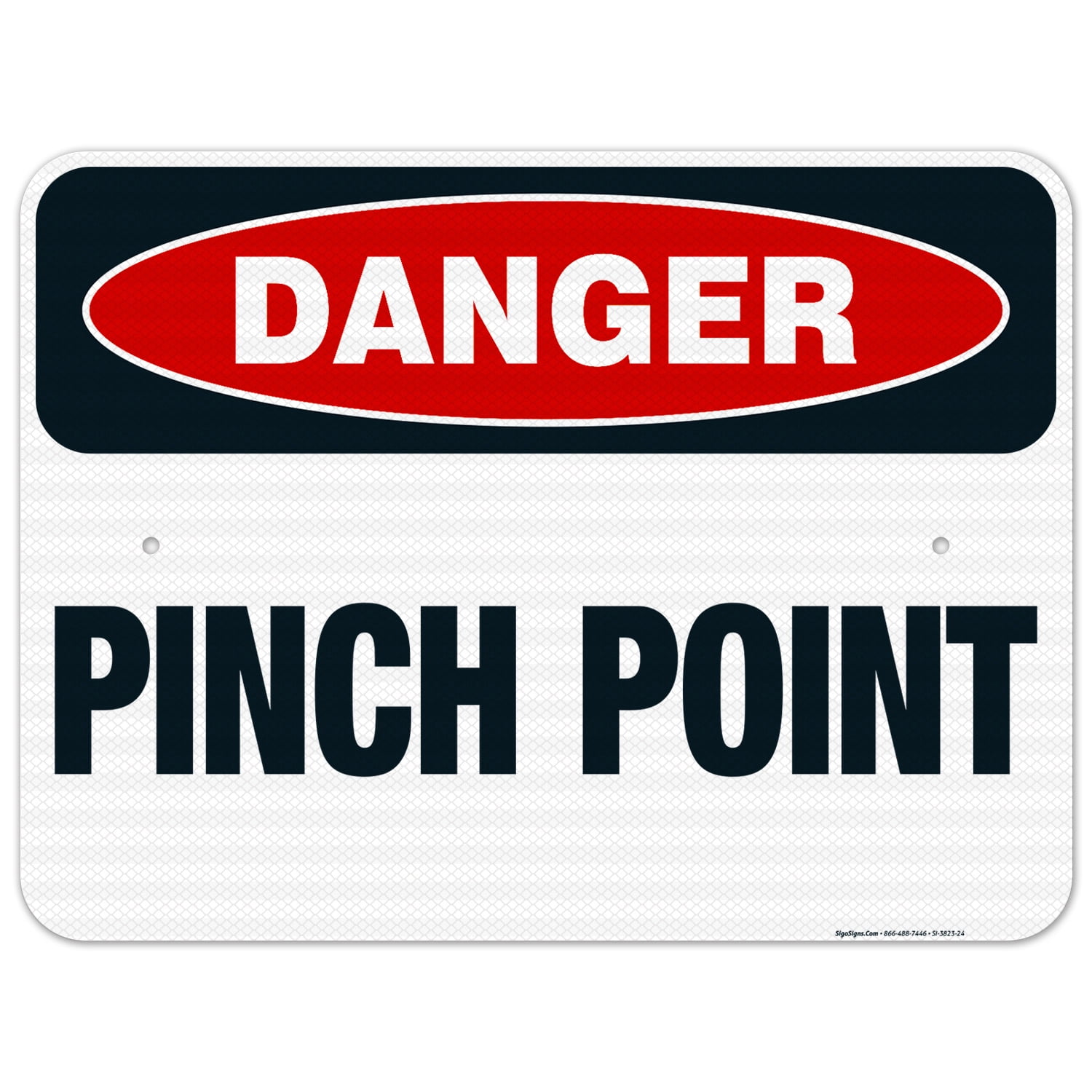 Danger Pinch Point Sign, OSHA Danger Sign, - Walmart.com