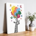 Abstract Giraffes Canvas Wall Art for Living Room, Colored Heart Paint ...
