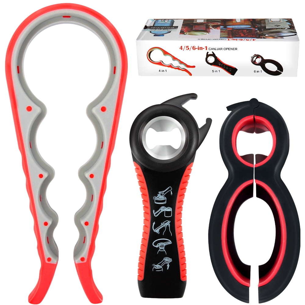 DOTSOG 3 PCS Multi Jar Opener Kit 4&5&6 in 1 Can Opener Set Multi ...