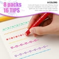 8PCS Curve Highlighter Pen Set, TSV Dual Tip Markers with 6 Curve ...