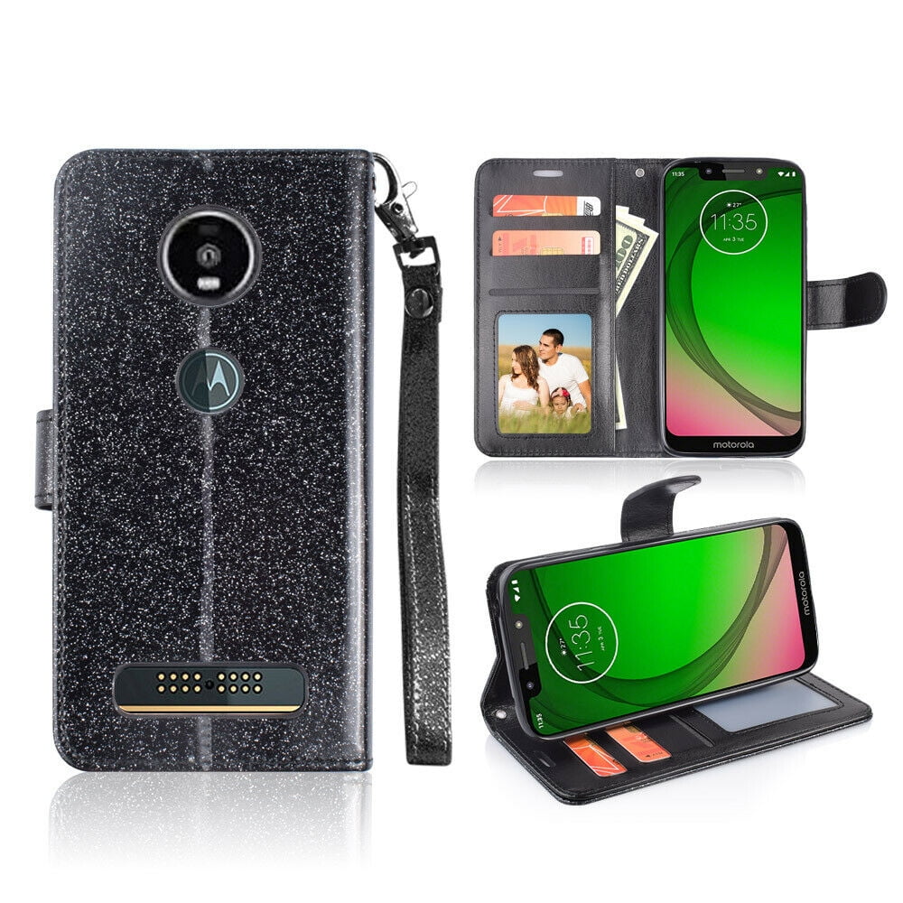 for 6.22" Motorola Moto Z4 Play Luxury Glitter Hybrid Material Grip ...