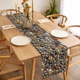 Colorful Stones Table Runner - 108 Inch Long Farmhouse Stones Modern ...