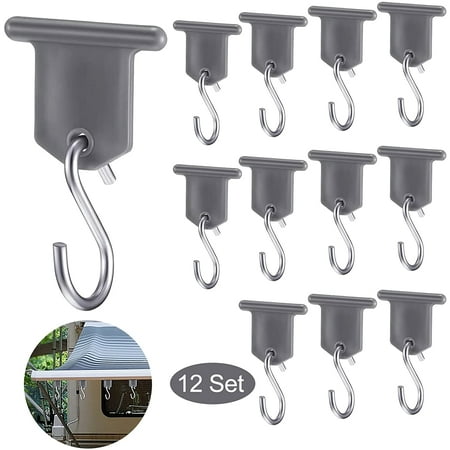 Awning Hooks, 12 Pairs RV Awning Hook Hangers Kit, Camping Awning Hooks ...