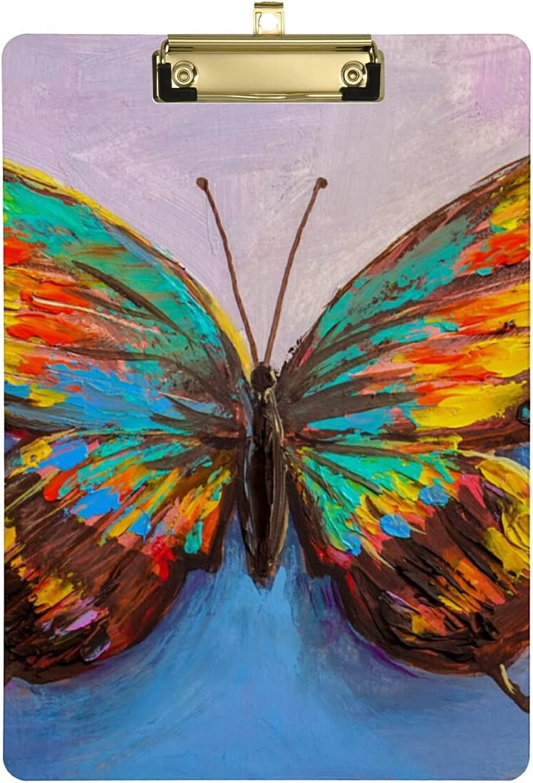 FMSHPON Butterfly Clipboard Hardboard Wood Nursing Clip Board and Pull for Standard A4 Letter ...