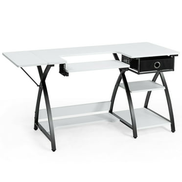 Sew Ready Mobile Fabric Cutting Table with Storage 30" H in Charcoal ...