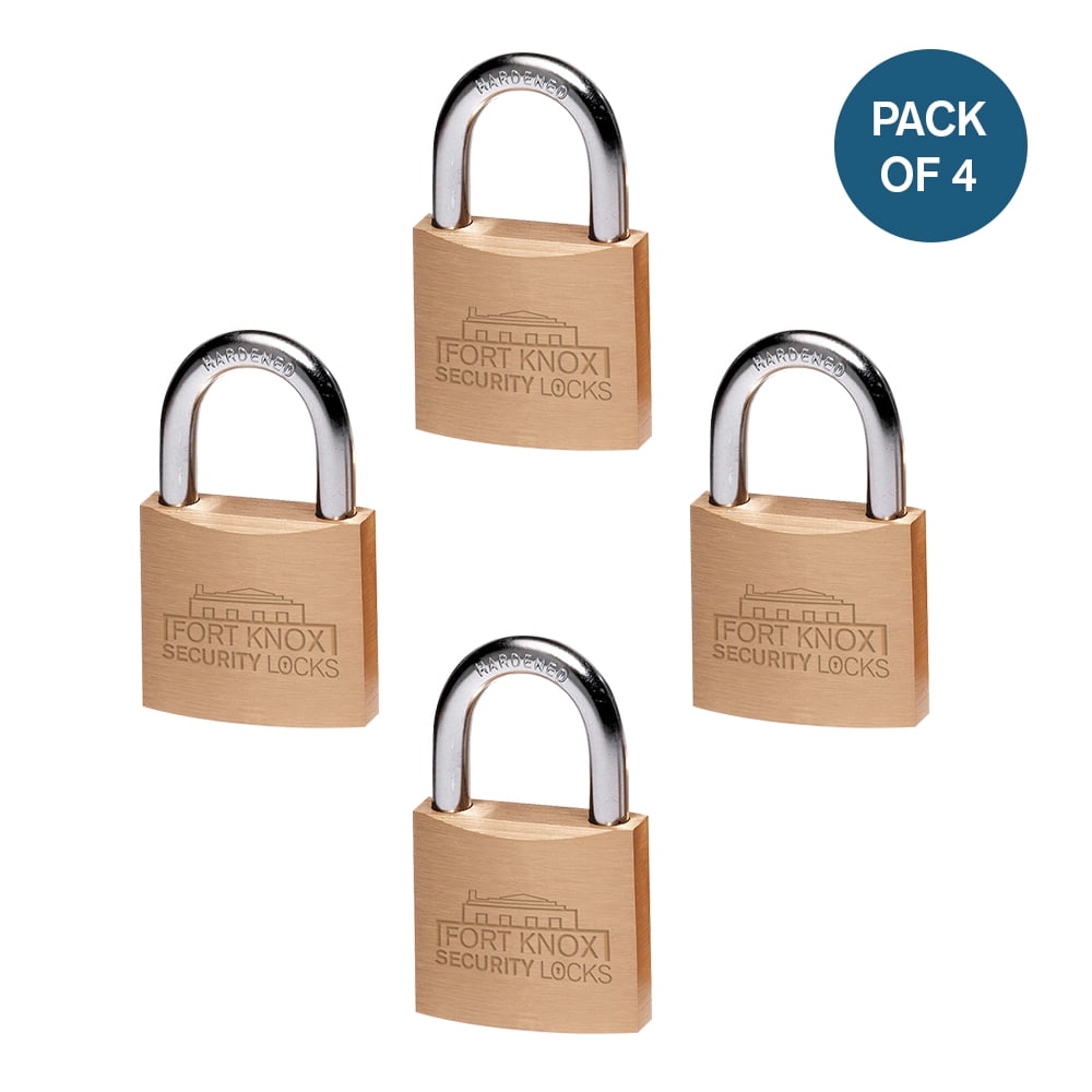 Master Padlock 4 pack - 3/4inch Brass Locks - Keyed Differently ...