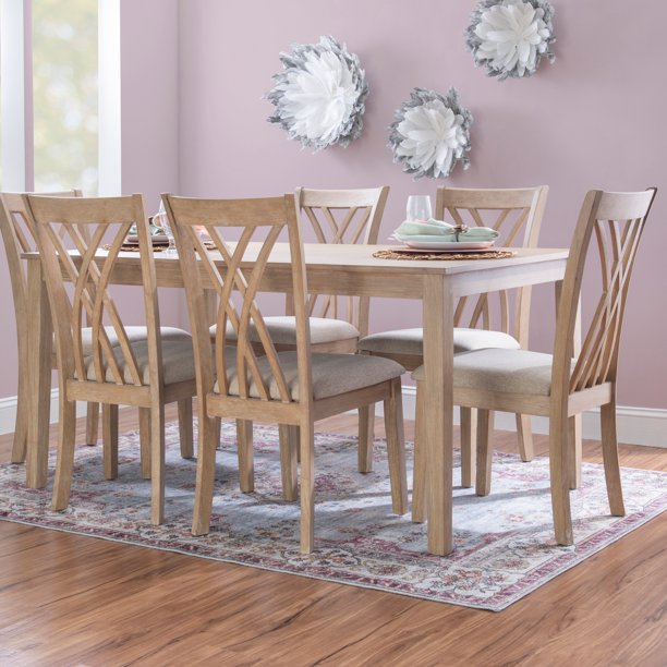 Powell Serenoa 7-Piece Dining Set, Natural - Walmart.com