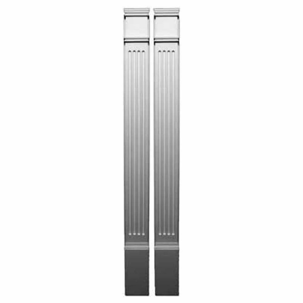 4 1/2"W x 90"H x 1 5/8"P Fluted Pilaster w/ Plinth Block (Set of 2 ...