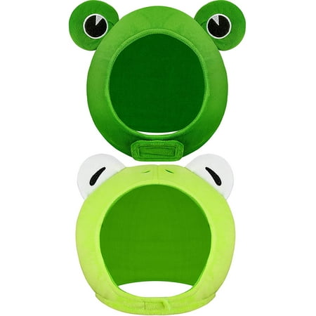 2-Piece Cute Plush Frog Hat - Green Frog Scarf Cap for Boys and Girls ...